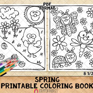 Spring Coloring Book - Kids Printable PDF Coloring Pages - Print on ...