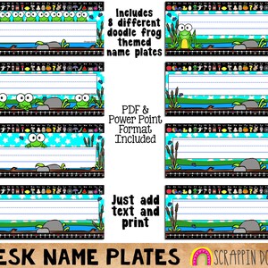 Frog Desktop Name Plates - Classroom Decor - Printable Student Desk ...