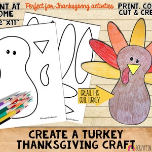 Thanksgiving Turkey Craft - Printable Turkey Paper Craft - Kids ...
