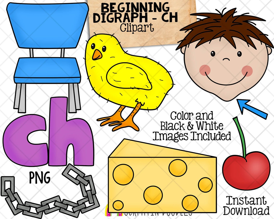 Beginning Digraph Clipart Words Beginning With CH - Etsy