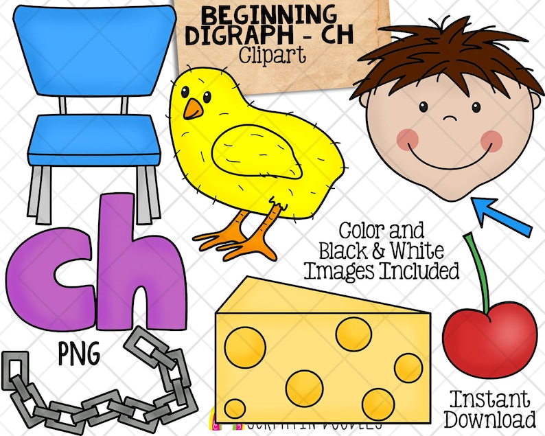 Beginning Digraph Clipart Words Beginning With CH - Etsy
