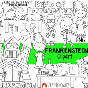 Frankenstein Clip Art - Bride of Frankenstein - Mr & Mrs Frankenstein ...