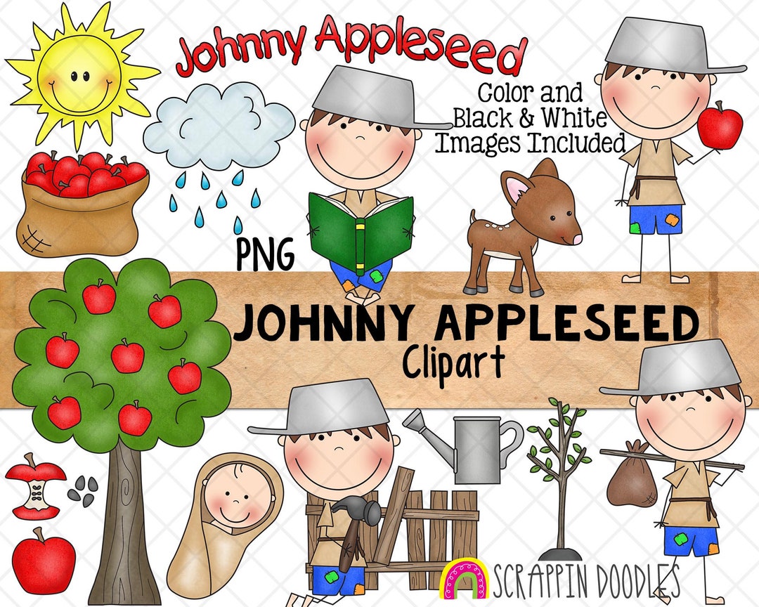 Johnny Appleseed Clipart - Nursery Rhyme - Fairy Tale Graphics ...