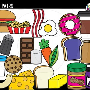 Food Pairs Clip Art - Cute Commercial Food That Go Together Clipart ...