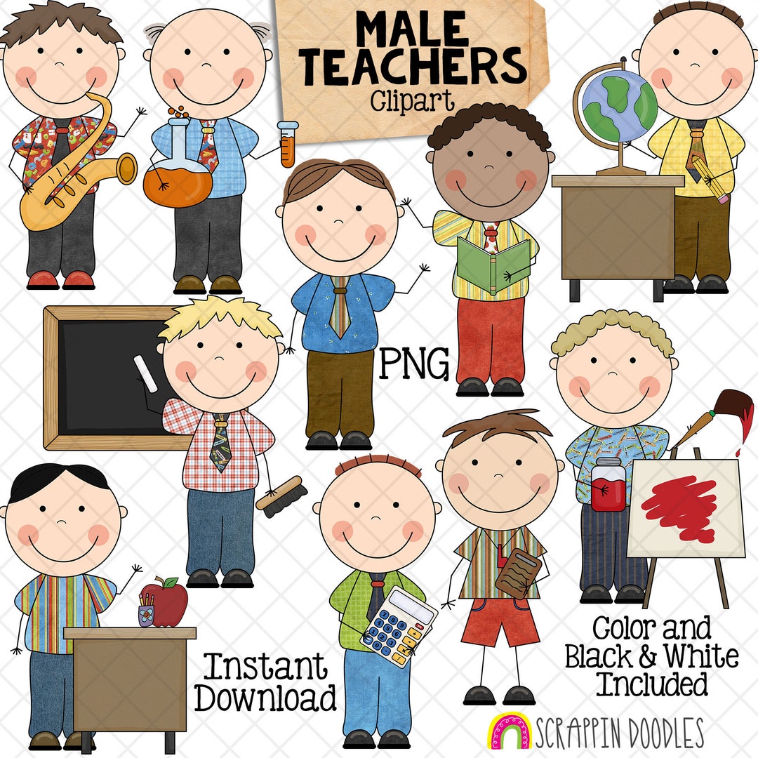 Male Teachers Clip Art - Men Teaching - Science - Math - Music ...