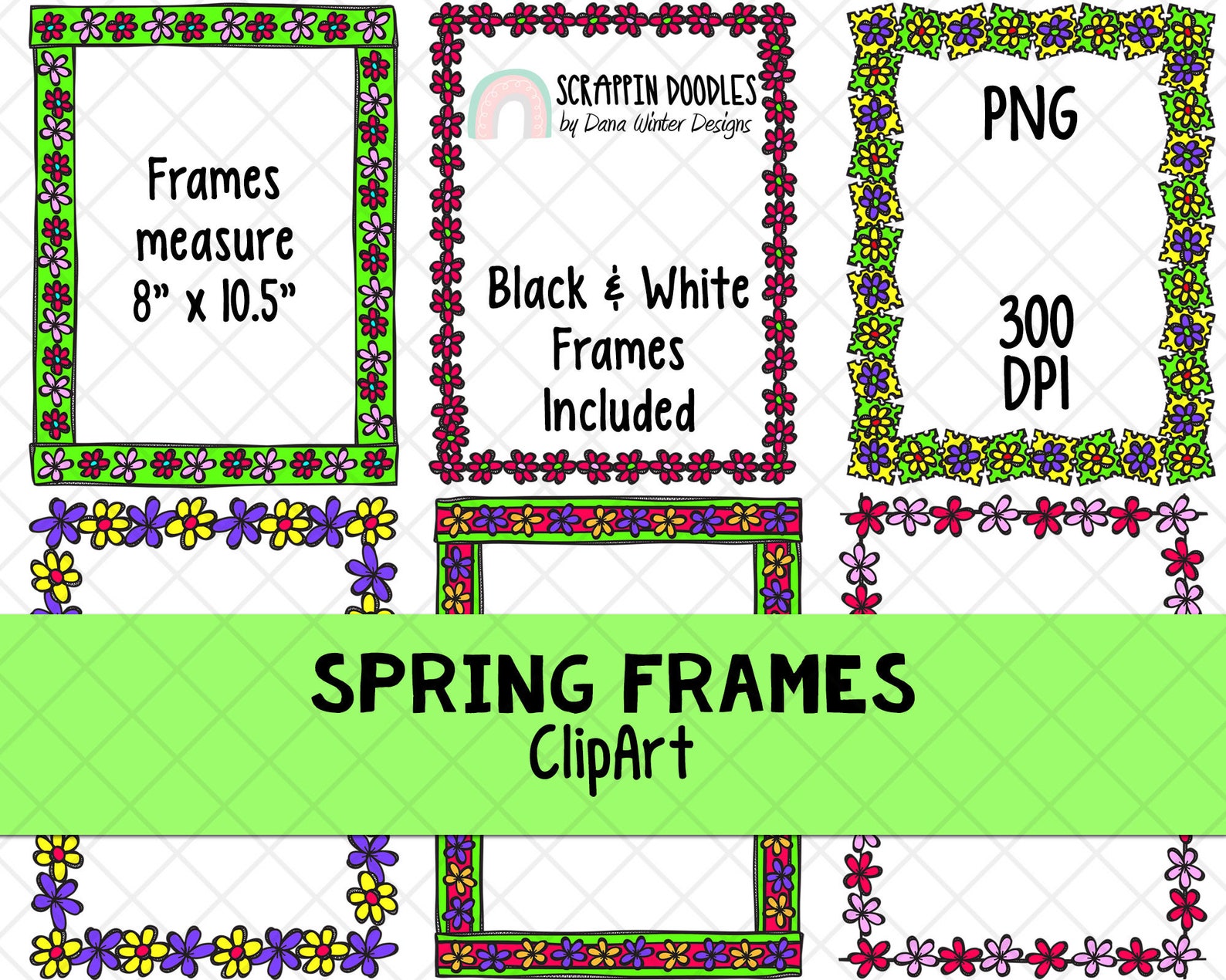 Spring Clipart Spring BUNDLE Garden Clipart Spring Flowers Hand Drawn ...