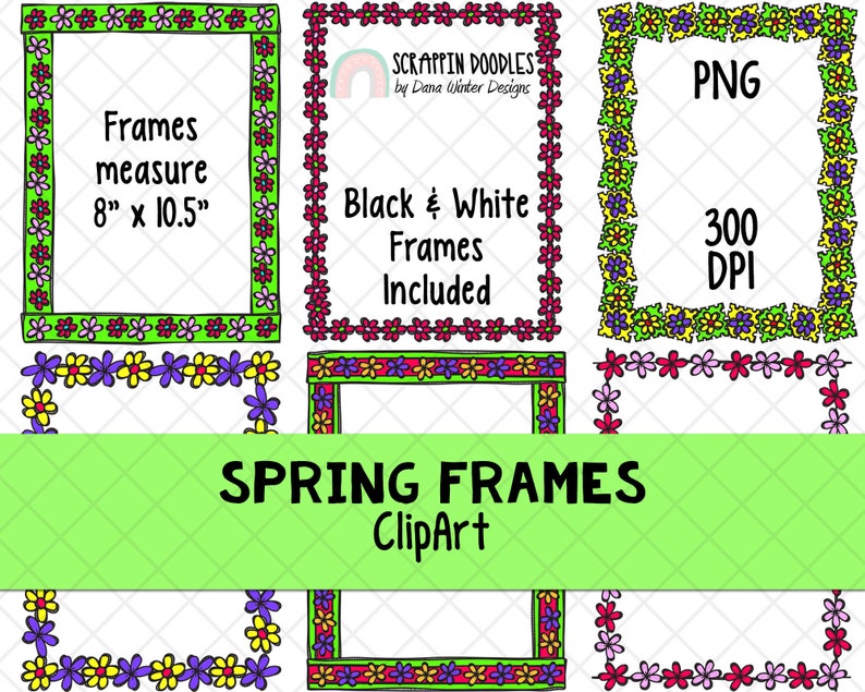 Spring Clipart Spring BUNDLE Garden Clipart Spring Flowers Hand Drawn ...