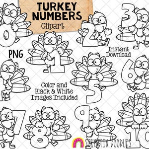 Turkey Clipart - Number Turkey Clip Art - Numbers - Counting Turkeys ...