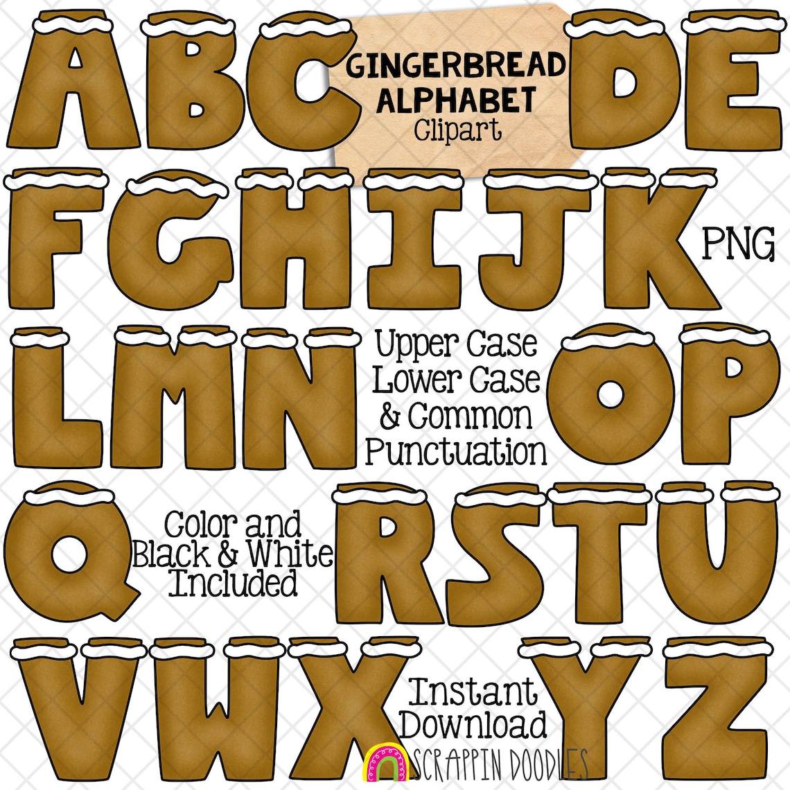 Gingerbread Alphabet Clipart - Ginger Bread Cookie Letters Clip Art ...
