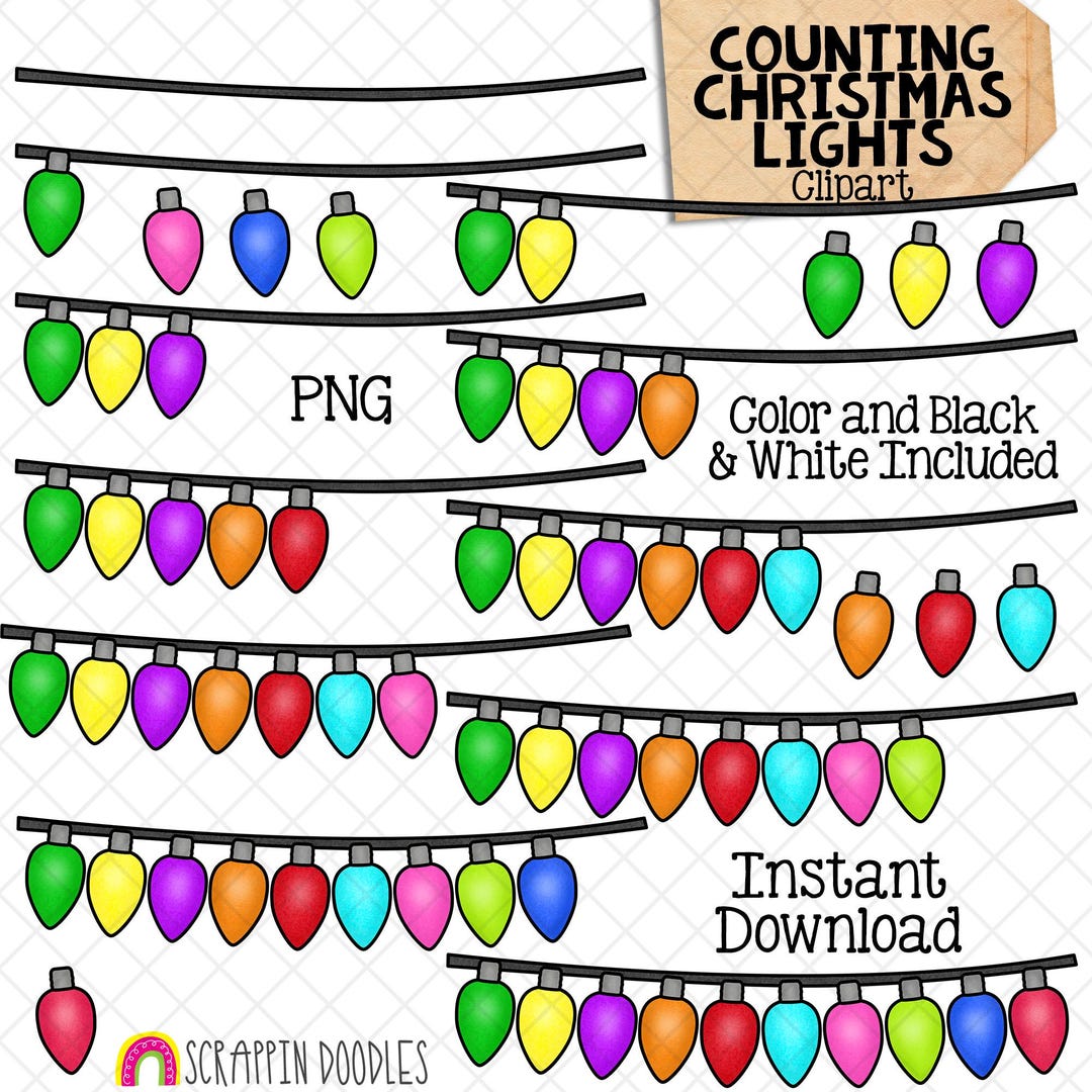 Counting Christmas Lights Clipart - Christmas Lights on String ...