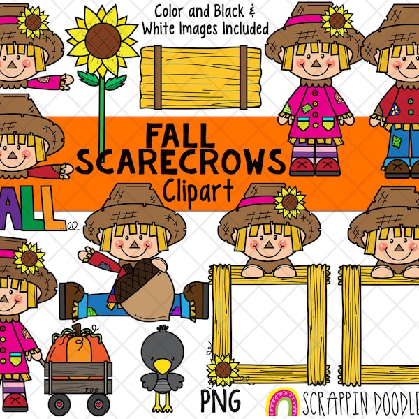 Scarecrow Clipart - Etsy