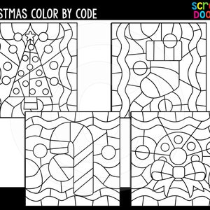 Christmas Color by Code Templates - Cute Commercial Color by Code ...