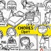 Household Chores Clipart doodle Girls Chores Clipart Kids Doing Chores ...