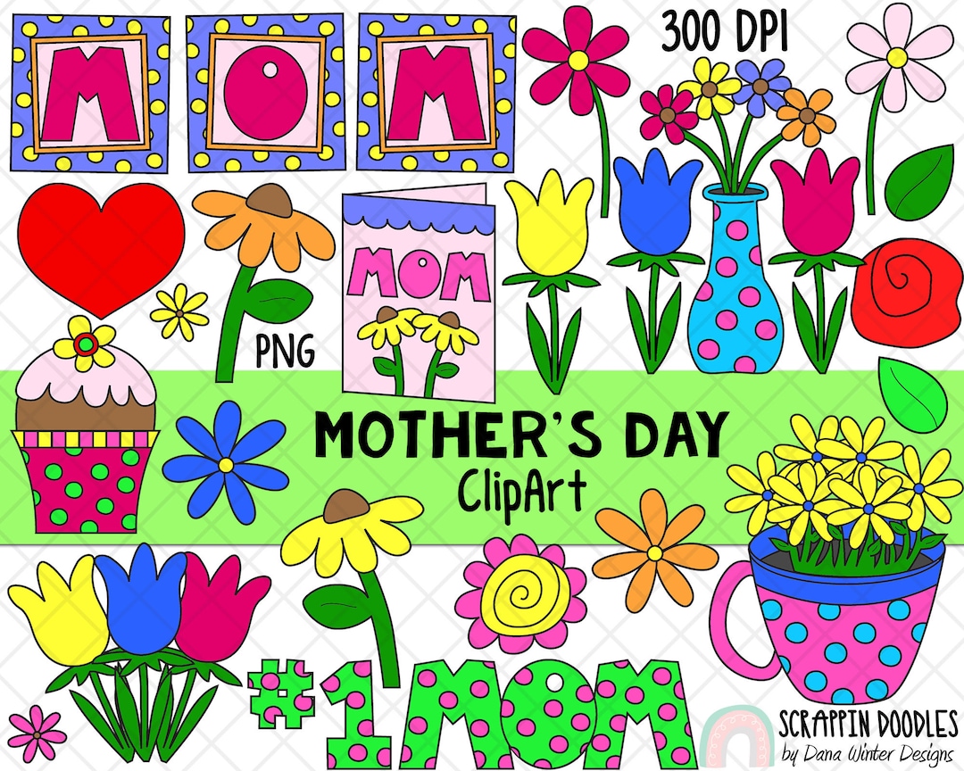 Mothers Day Clipart - Spring Clipart - Mom Clipart - Mum Clipart ...