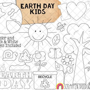 Earth Day Kids Clipart - Stick Kids Save the Earth - Environmental Kids ...