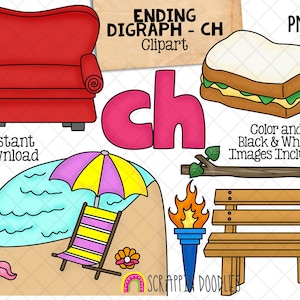 Ending Digraph Clip Art - Words Ending With CH - Commercial Use PNG ...
