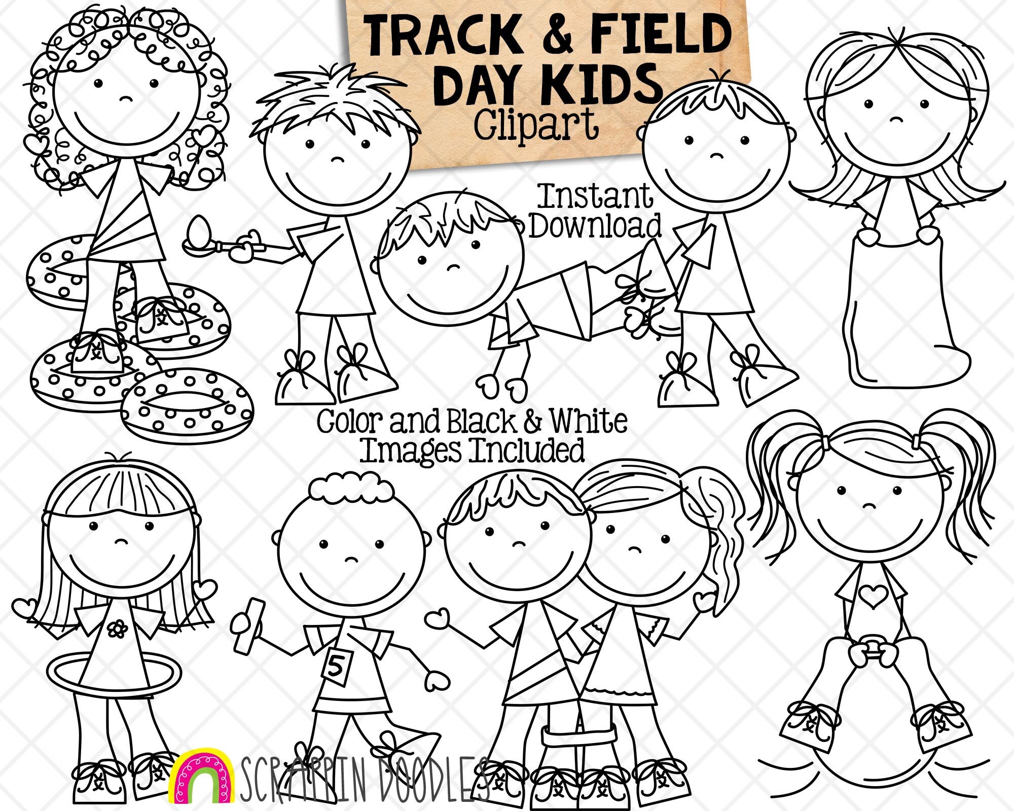 Field Day Clipart track and Field Kids School Tabloid Day Commercial ...