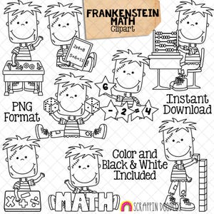 Frankenstein Math Clip Art - Halloween Math Clipart - Addition ...