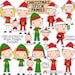 Christmas Stick Family Clip Art - Various Hair Colors - Stick Figures ...