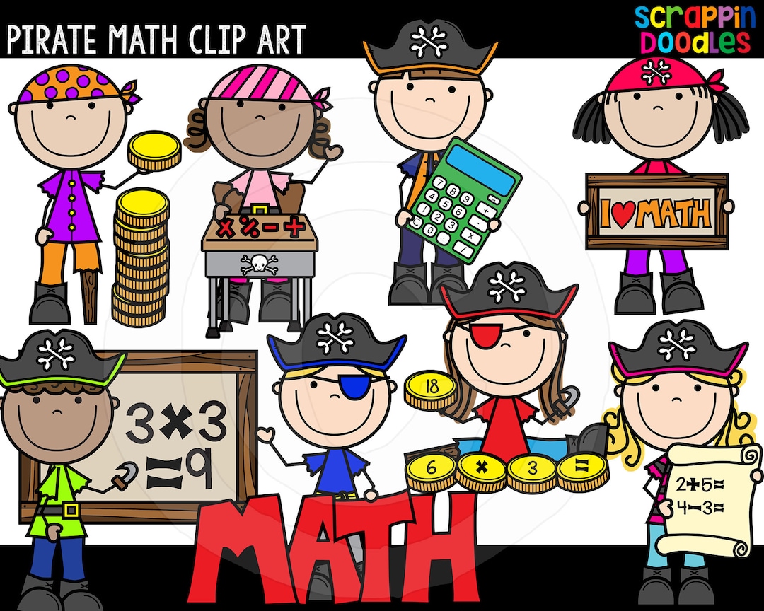 Pirate Math Class Clip Art - Cute Commercial Use Pirate Math Clipart ...