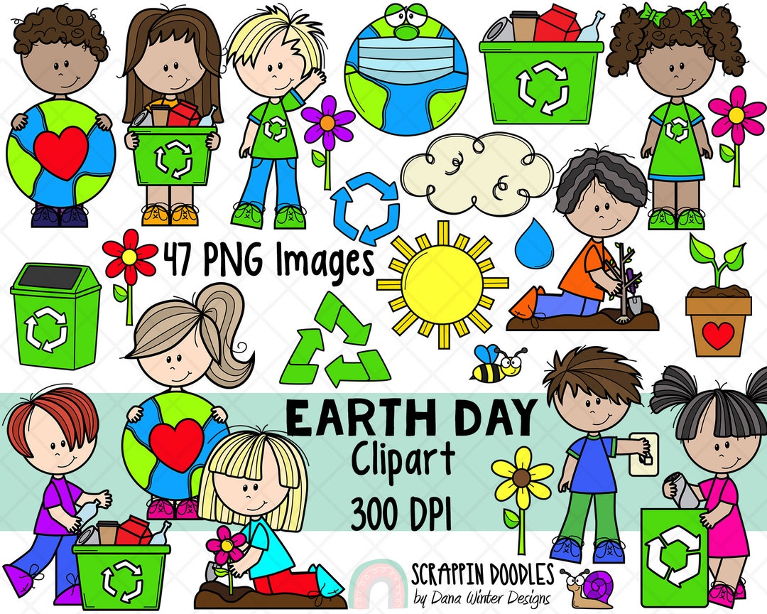 Earth Day Clipart - Cute Commercial Use Earth Day Kids Clip Art ...