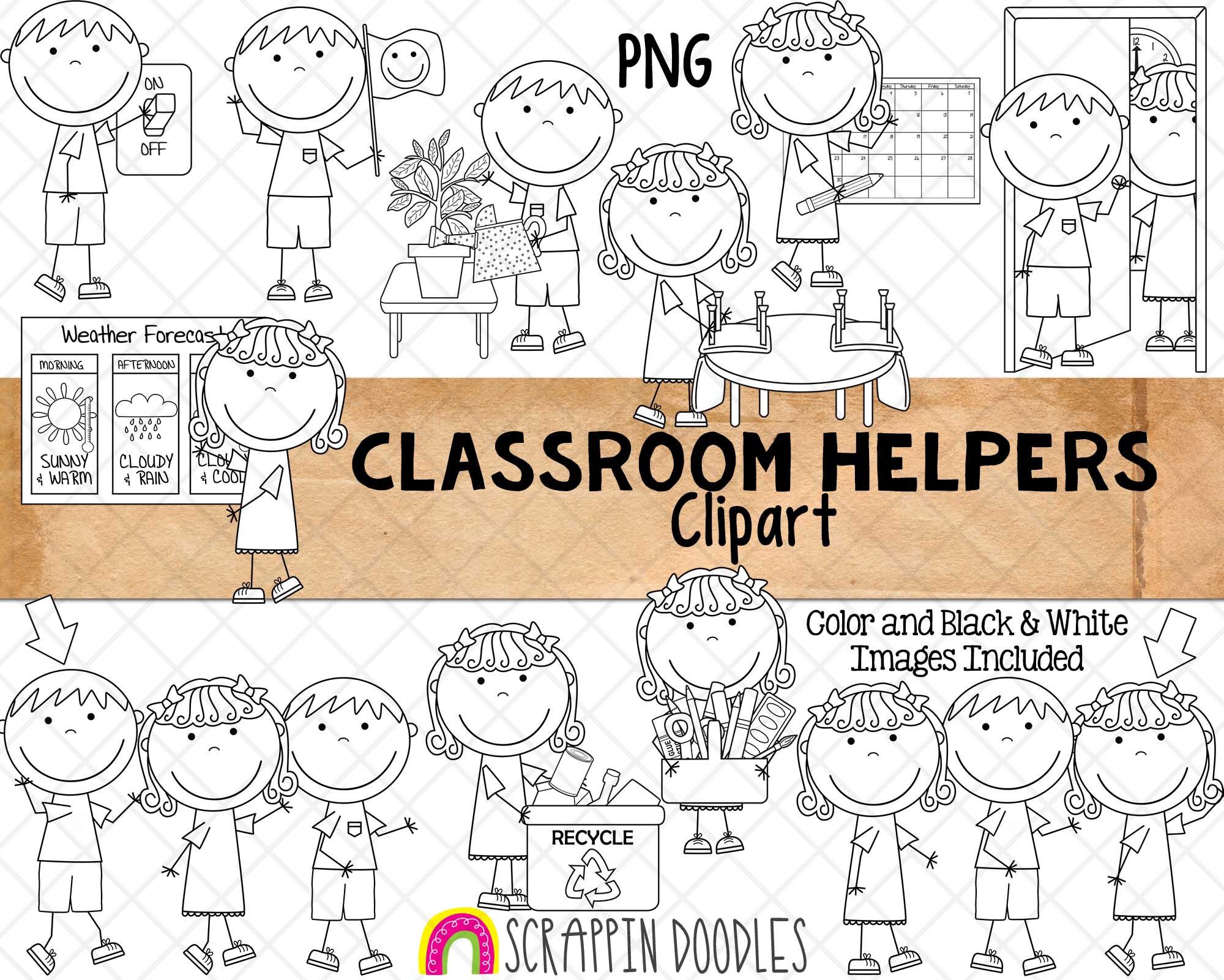 Classroom Helpers Clipart Kids Doing Classroom Chores Clipart ...