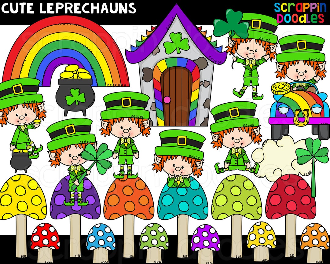 Cute Leprechauns Clip Art - Cute Commercial Use Clipart - Leprechaun St ...