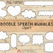 Doodle Speech Bubbles - Hand Doodled Speech Bubble Clipart - Commercial ...