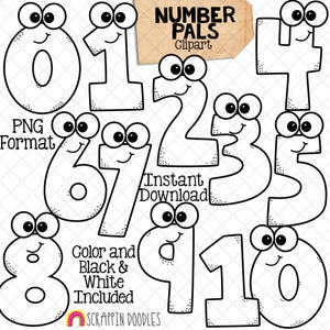 Number Clip Art - Colored Numbers Clip Art - Block Numbers With Eyes ...