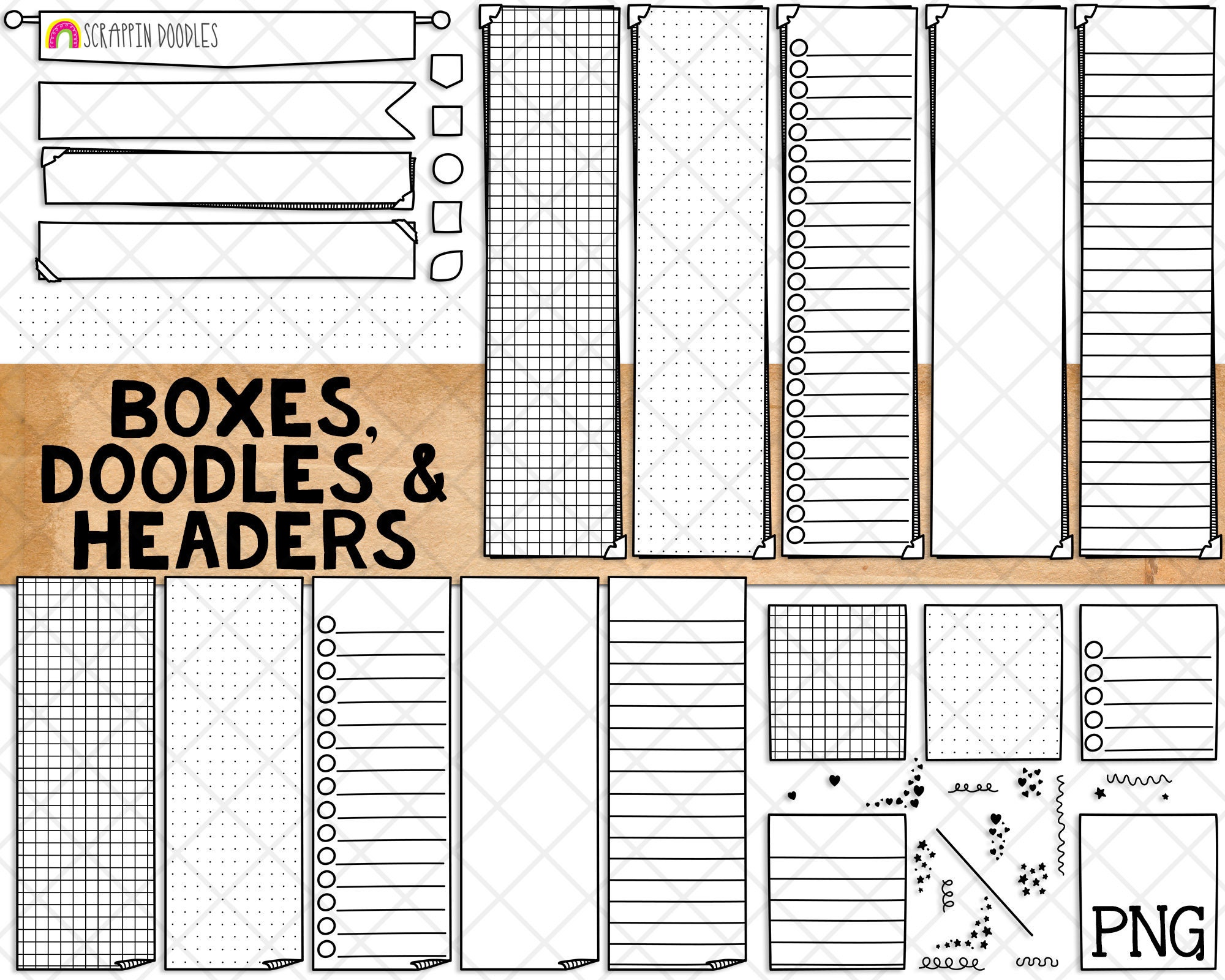 Doodle Calendar Templates - Landscape - Create Your Own BUJO Doodle ...