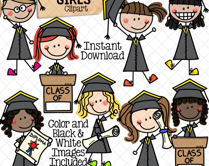 Back to School Clipart - Doodle Girls - School Bus - Student Classroom ...