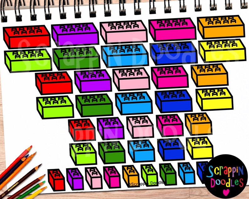 Building Blocks Clipart scrappin Doodles Clipart - Etsy