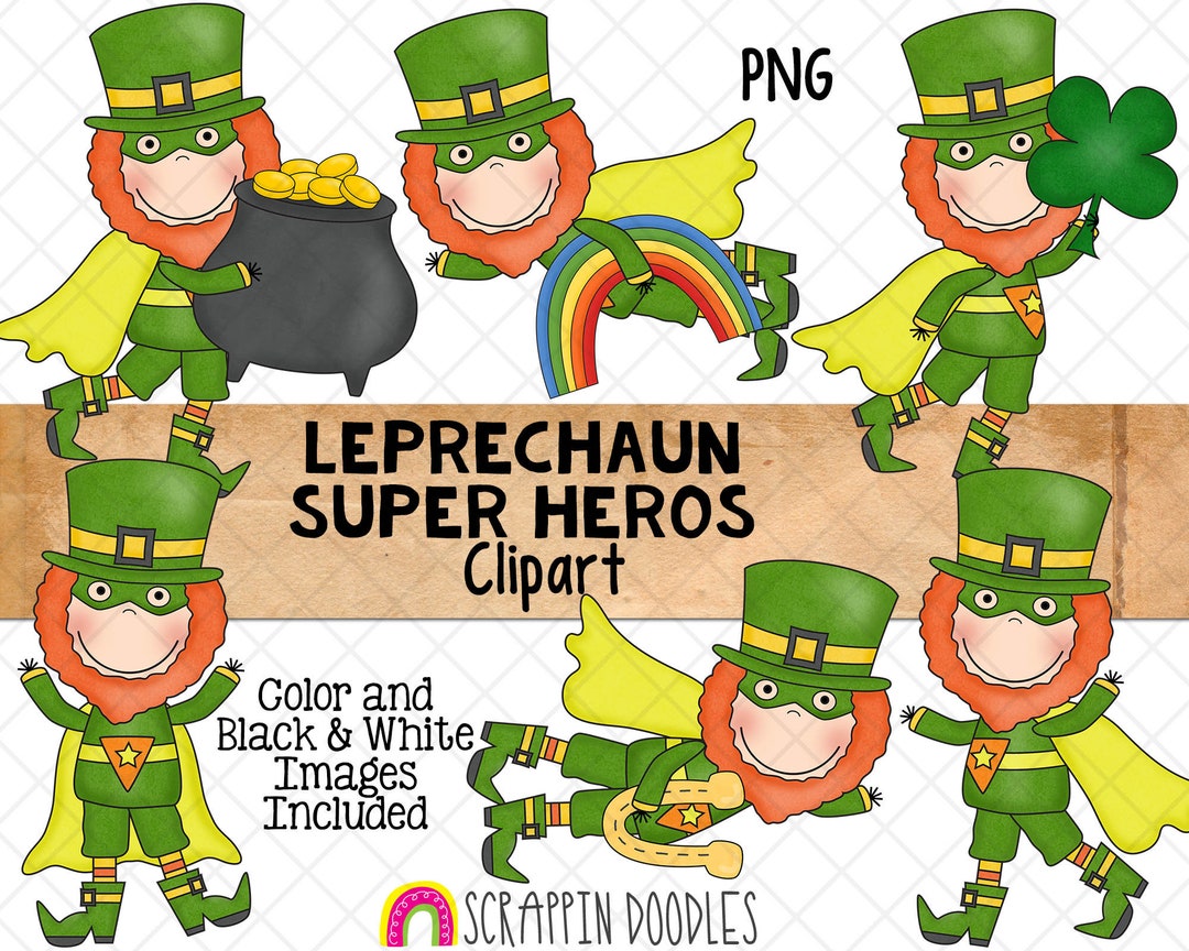 Super Hero Leprechauns Clipart -leprechaun Clip Art - Irish Leprechauns ...