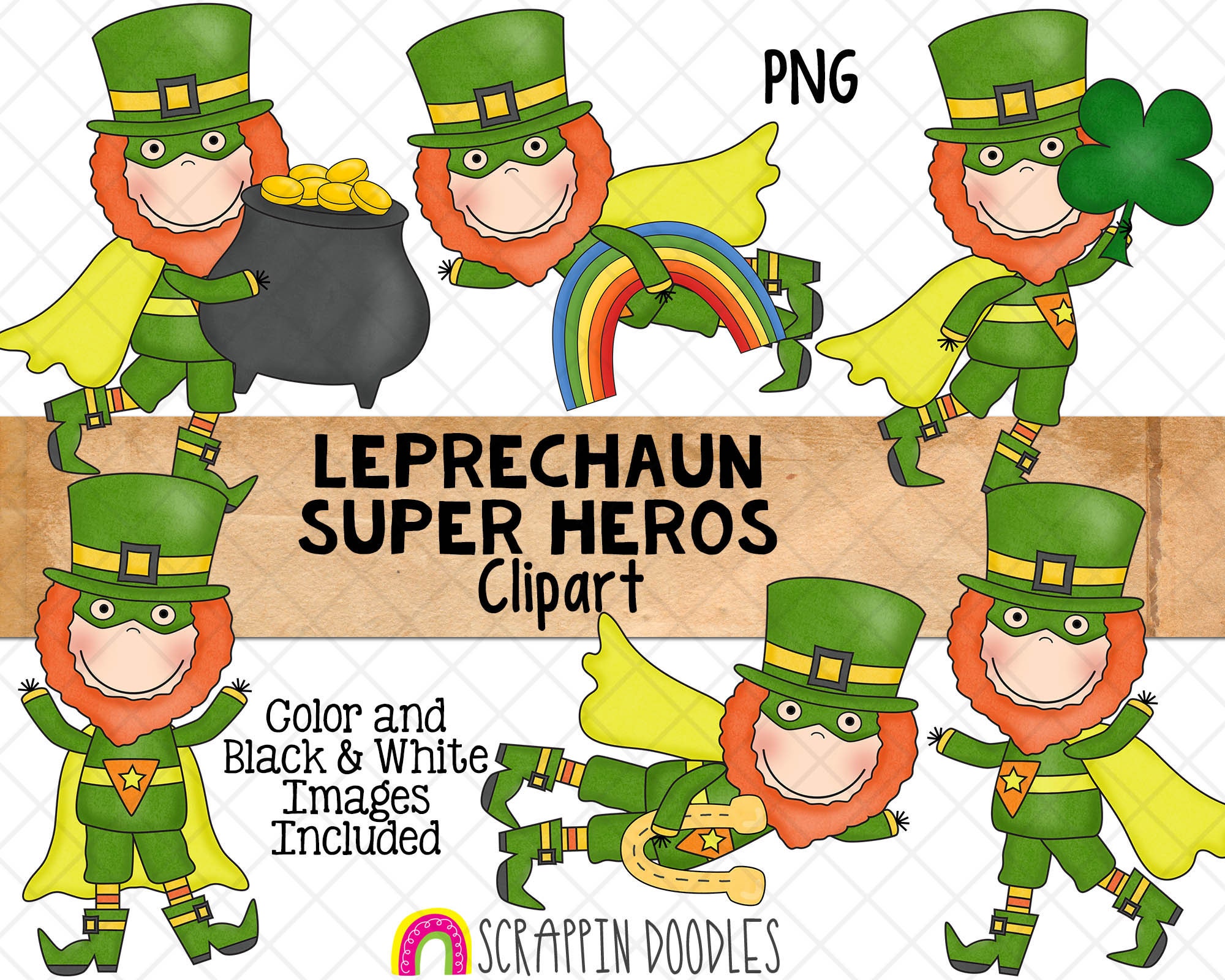 Leprechaun Clipart Black And White