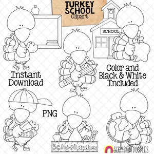 Turkey Clipart - Classroom Turkeys Clip Art - Cute School Turkeys ...