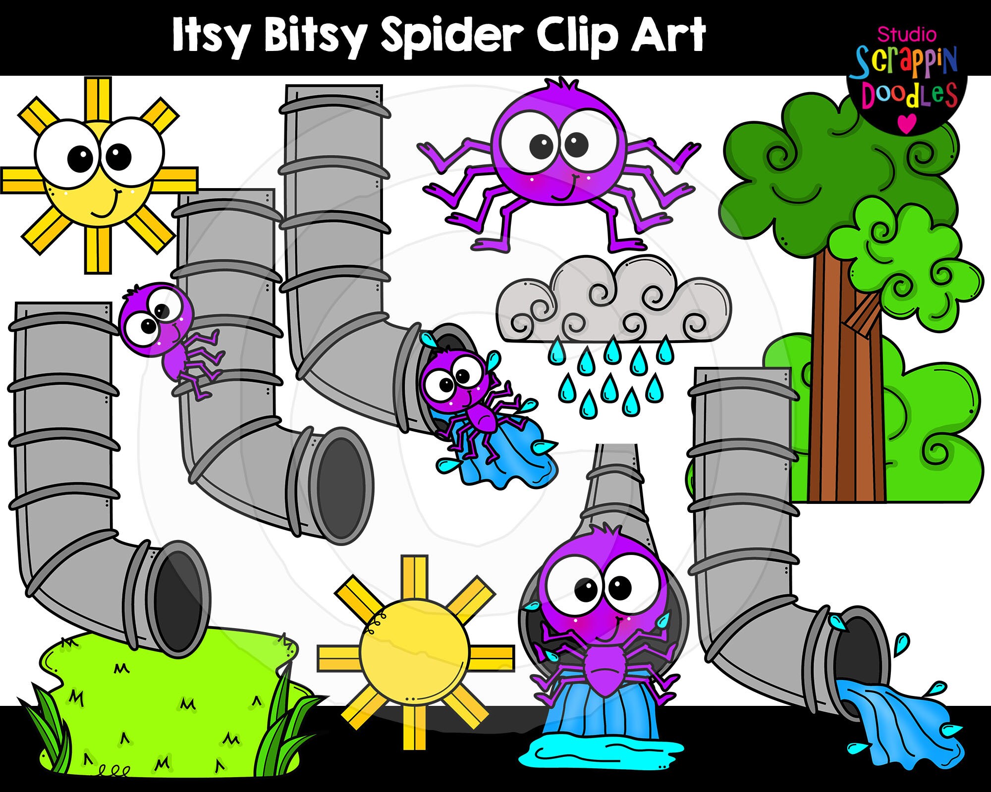 Itsy Bitsy Spider Clip Art