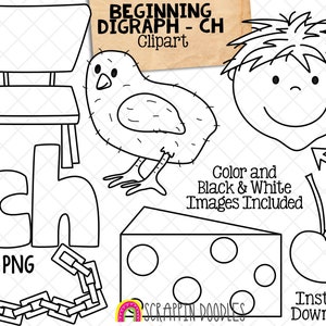 Beginning Digraph Clipart - Words Beginning With CH - Commercial Use ...