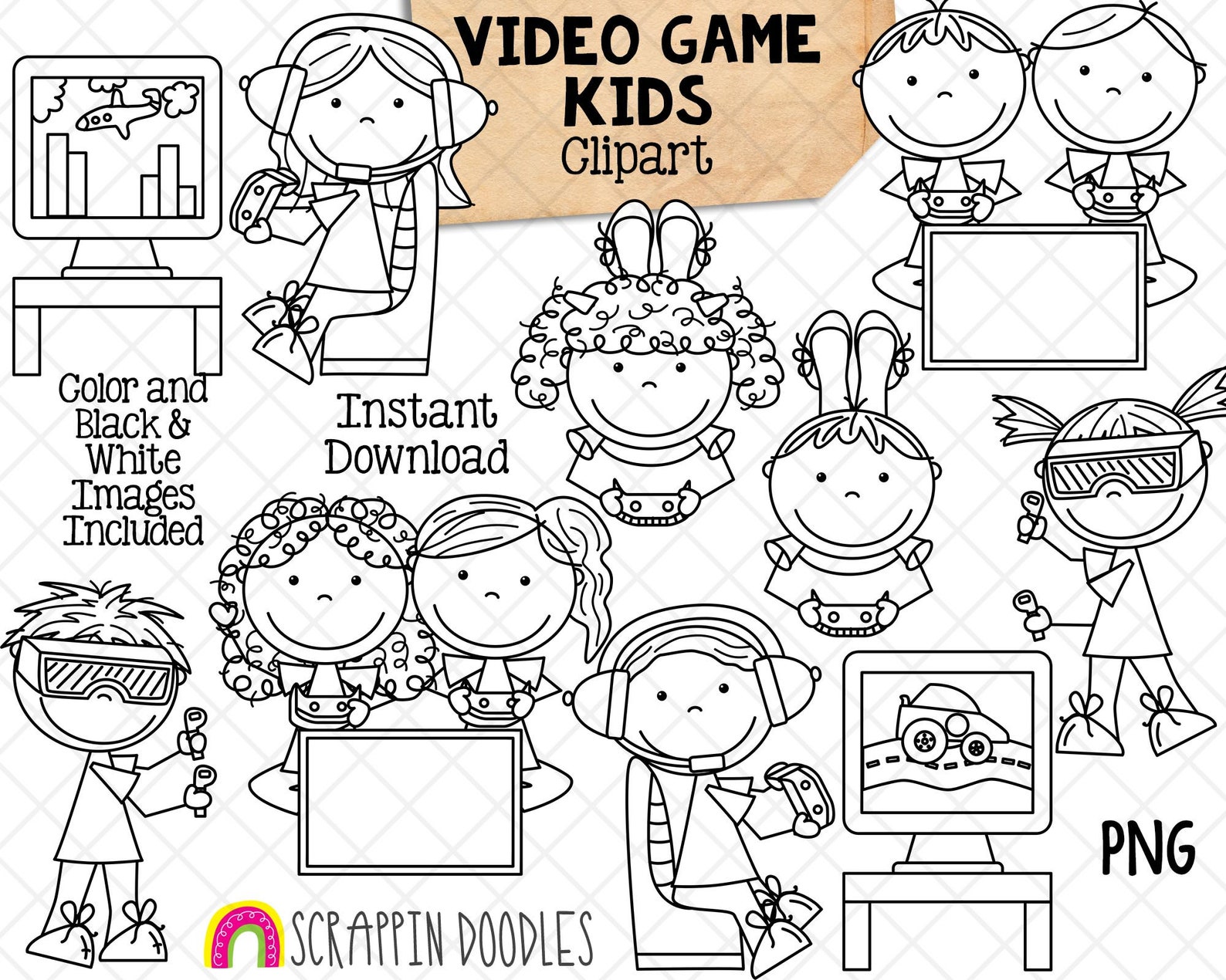 Gaming Clipart Kids Playing Video Games Virtual Reality Game Gamers ...