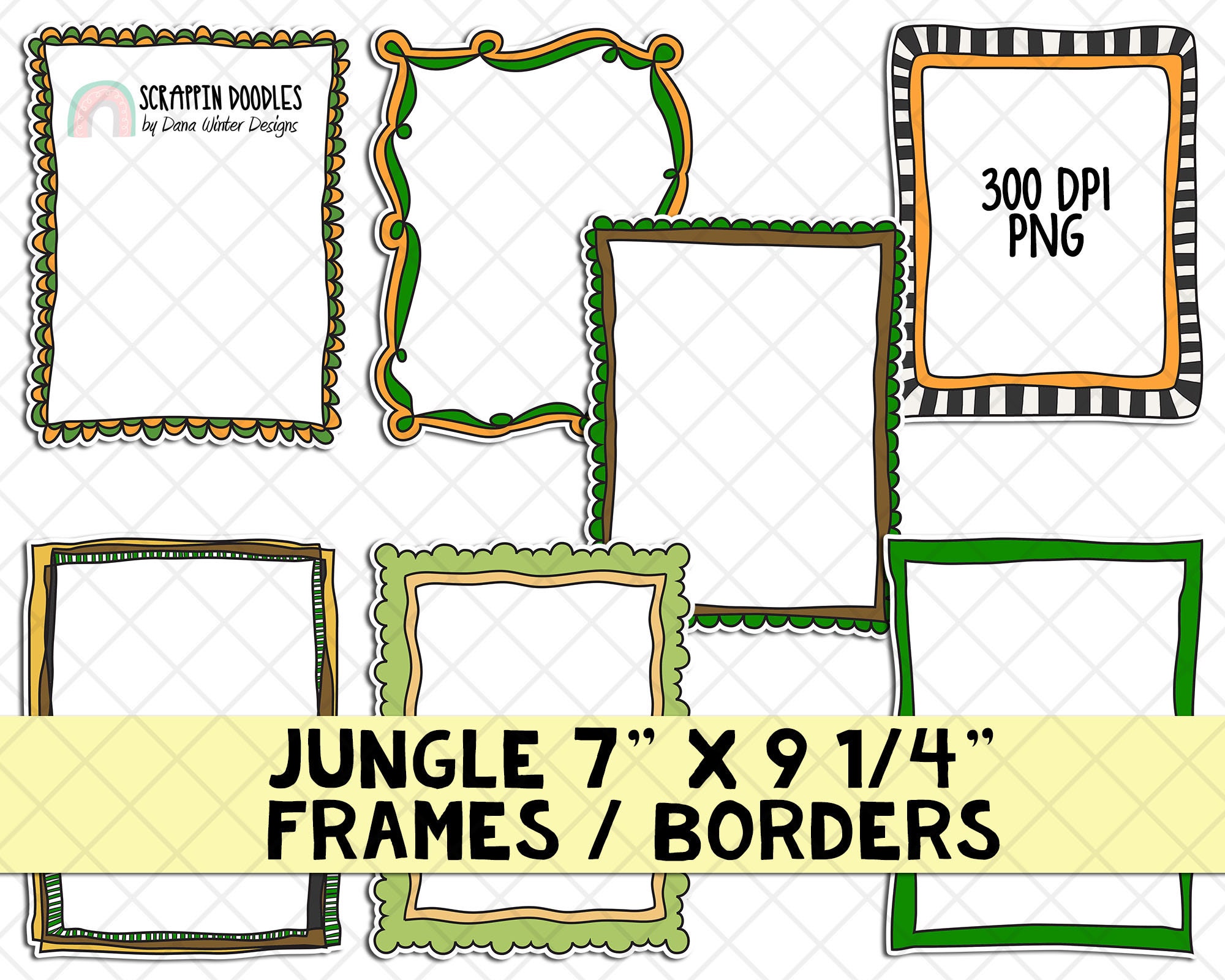 Jungle Clipart Jungle Cover Page Jungle Frames Borders Printable Jungle ...