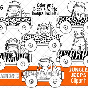 Jungle Animal Clipart - Jungle Jeeps Clip Art - Safari Animal Clipart ...