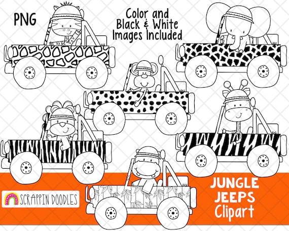 Jungle Jeep Clipart