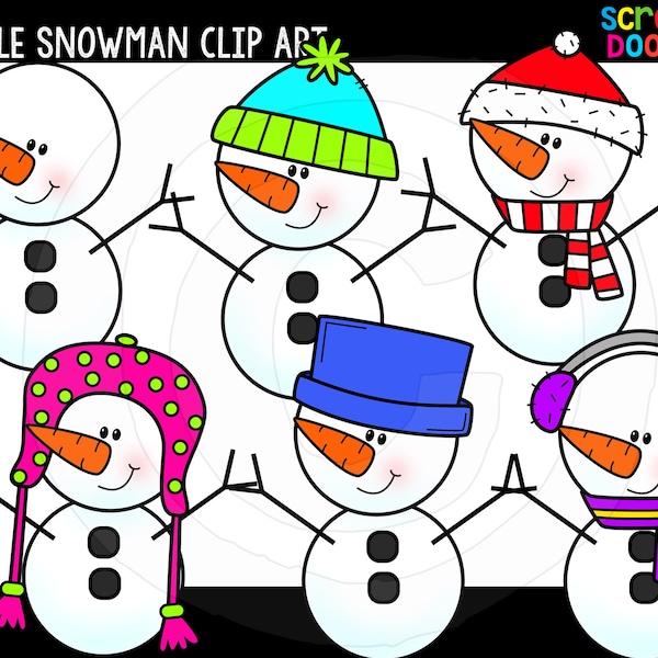 Snowmen Clipart - Etsy