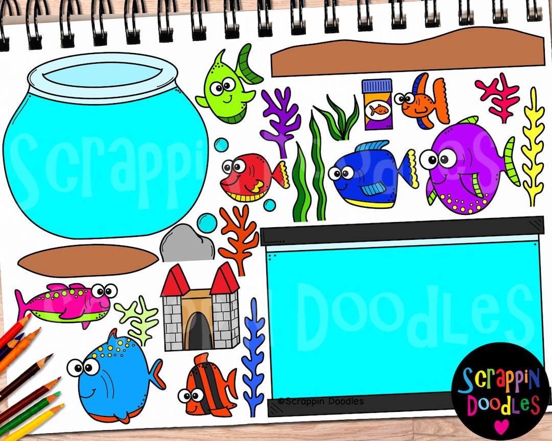 Build an Aquarium Clipart - Tropical Fish Bowl - Commercial Use PNG - Etsy