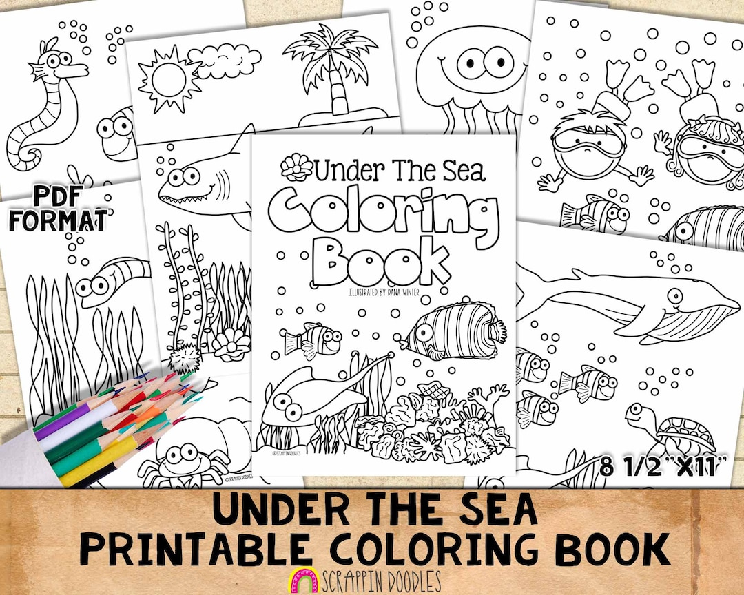 Under the Sea Coloring Book - Ocean Coloring Pages - Printable PDF ...