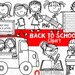 Back to School Clipart Doodle Girls School School Bus - Etsy Canada