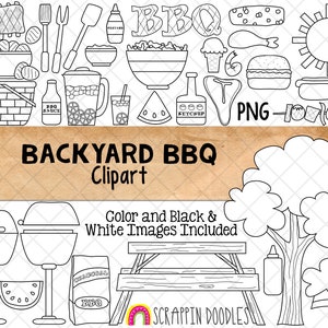 BBQ Clipart -barbecue Clipart - Picnic Clipart - Backyard Cookout ...