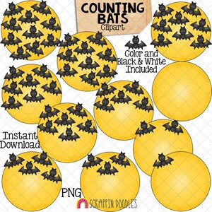 Halloween Counting Clipart Bundle Bats Skeleton Bones Eyeballs Ghosts ...