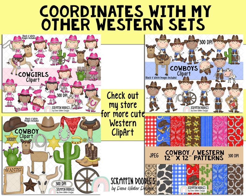 Cowboy Clipart Cowboys Western Clipart Wild West Clipart Southwest ...
