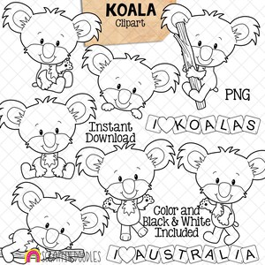 Koala Bear Clipart - Cute Koala Bears Posing Graphics - Commercial Use ...