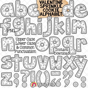 Valentine Cookie Alphabet Clipart - Pink Sprinkle Cookie Letters Clip ...